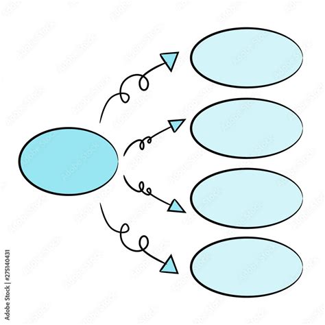 Blue Process Diagram And Hierarchy Chart For Presentation Template Hand Drawn Theme Stock