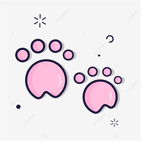 Cat Paws Clipart Vector Pink Cute Cat Paw Vector Paw 51 Off