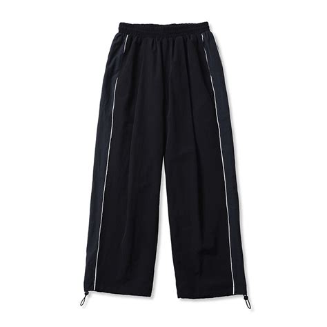 나일론 파이핑 배색 팬츠 [블랙] 감도 깊은 취향 셀렉트샵 29cm