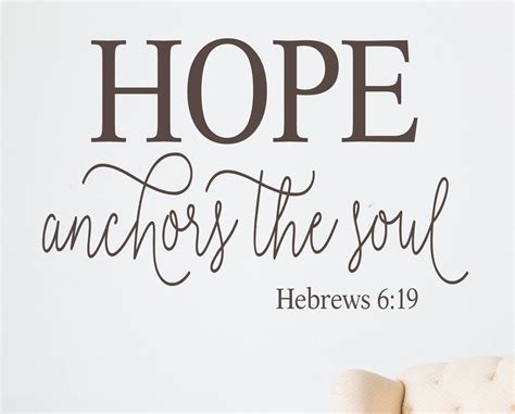 Hebrews 619 Hope Anchors The Soul Wall Decal Hope Daisy