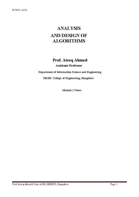 Daa Note 4th Sem Bca Attached Design And Analysis Of Algorithms 4 Th Sem Bca By Pushpalatha