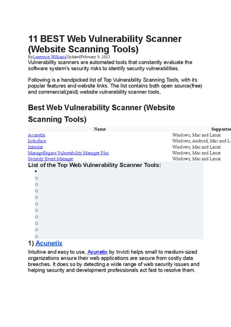 11 Best Web Vulnerability Scanner 11 Best Web Vulnerability Scanner Website Scanning Tools