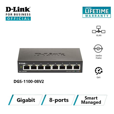 D Link 8 Port Gigabit Smart Manage Switch Igmp Snooping Voice Vlan