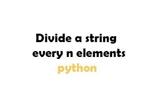 How to divide a string every n elements in python