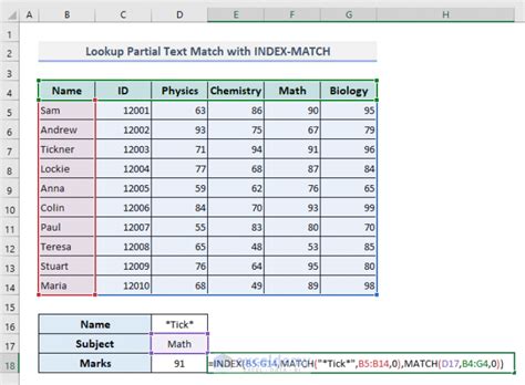 Lookup Partial Text Match In Excel 5 Methods Exceldemy