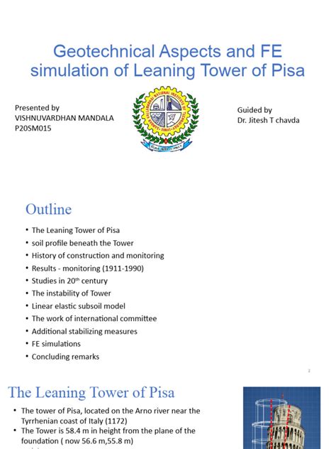 Geotechnical Aspects And Fe Simulation Of Leaning Tower Pdf Deep
