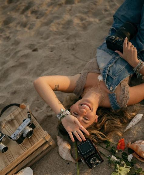 Artist Beach Photoshoot Vintage Camera Photoshoot Marla Fay Boho