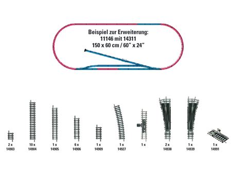 Minitrix 14311 H1 Track Extension Set