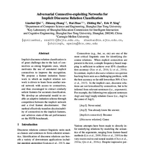 Adversarial Connective Exploiting Networks For Implicit Discourse