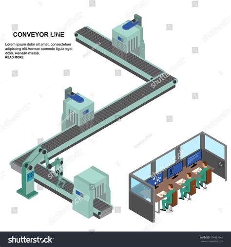 Automated Factory Assembly Line Robotic Arm Stock Vector Royalty Free