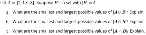 Solved Let A 2468 Suppose B Is A Set With B5na
