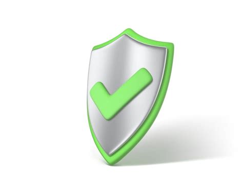 Premium Vector 3d Protection Shield Icon Checkmark On Shield Symbol