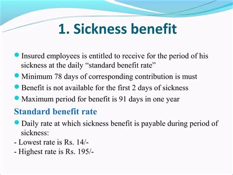 Benefits Under Esi Ppt
