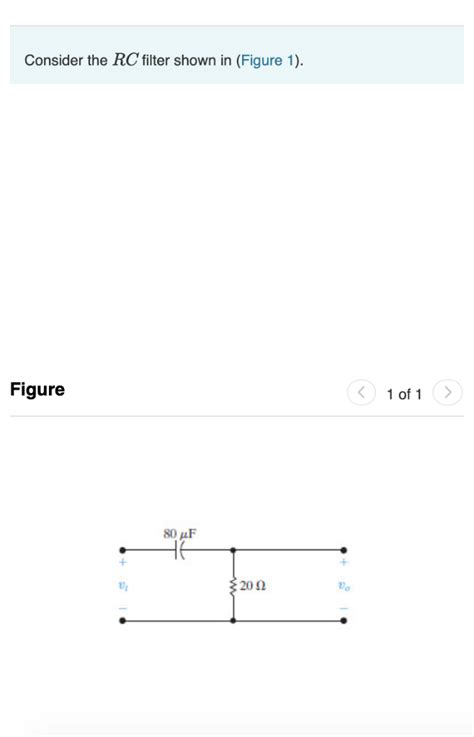 Solved Consider The RC Filter Shown In Figure Figure Chegg Com