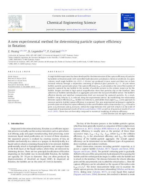 pdf a new experimental method for determining particle capture