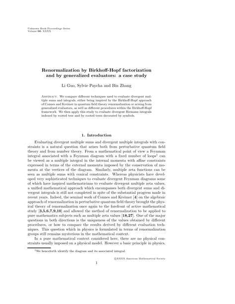 Pdf Renormalization By Birkhoff Hopf Factorization And By Generalized