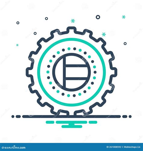 mix icon for gcc manage and cogwheel stock vector illustration of