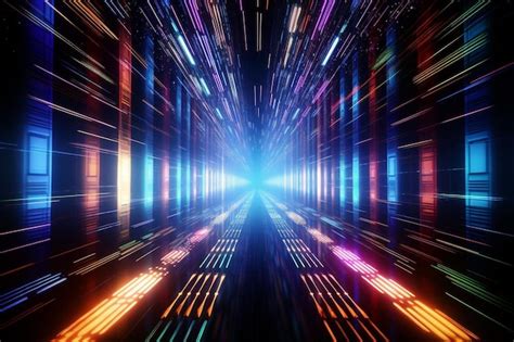 Virtual Data Flow In Hyperdrive Premium Ai Generated Image