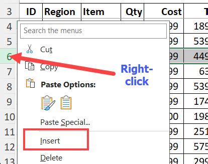 Quickly Insert Rows Cells Excel Worksheet Shortcuts