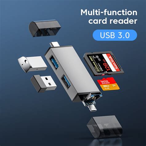 Jual 7 In 1 Multi Function Card Reader USB 3 0 Type C High Speed SD TF Card Shopee Indonesia
