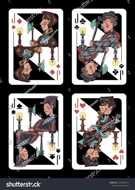 Set Playing Cards Jacks Stock Vector Royalty Free 1243508104
