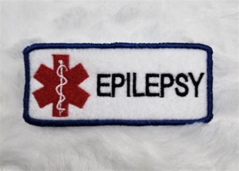 Epilepsy Medical Alert Patch Lous Stitch Embroidery
