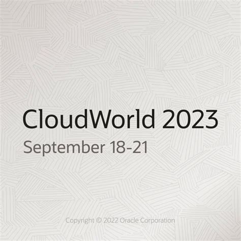 Sriram Vedula On Linkedin Oracle Cloudworld 2023—save The Date