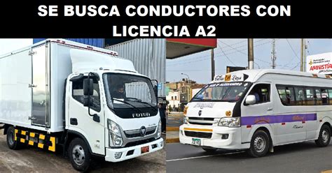 Se Busca Conductores Con Licencia A2