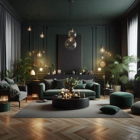 Dark Green Living Room Uk