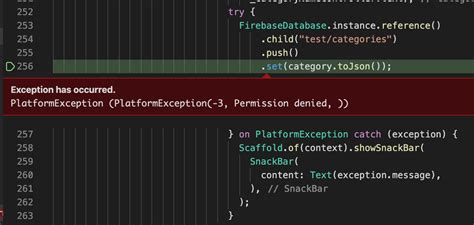 firebase database platform exception not catchable · issue 47794