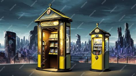 Premium Photo Kioks In A Futuristic City Future World