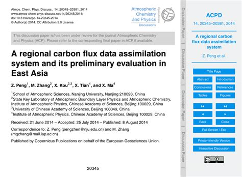 Pdf A Regional Carbon Data Assimilation System And Its Preliminary Evaluation In East Asia