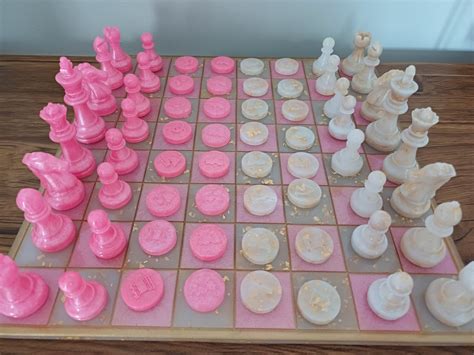 custom made chess draughts set etsy