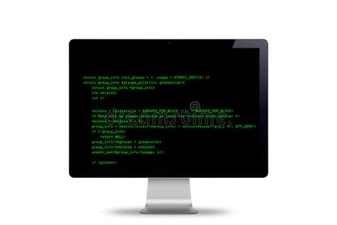 Programming Code Running Down A Computer Screen Terminal 3d