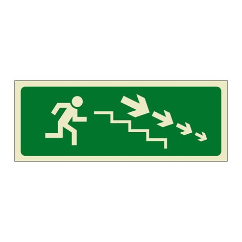 Running Man Down Right Marine Sign British Safety Signs