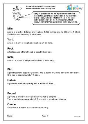 Imperial And Metric Conversions Measuring In Year Age By URBrainy Com
