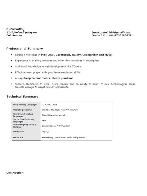 Paru Resume Pdf Ajax Programming Php