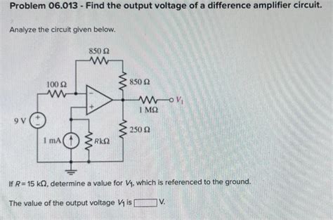 Solved Problem 06 013 Find The Output Voltage Of A Chegg Com