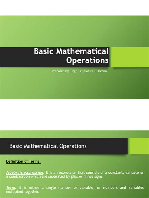 basic mathematical operations pdf teaching methods and materials
