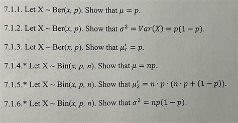 solved 7 1 1 ﻿let x∼ber x p ﻿show that μ p 7 1 2 ﻿let