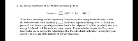 solved 2 a energy eigenvalues of a 3 d cartesian well is