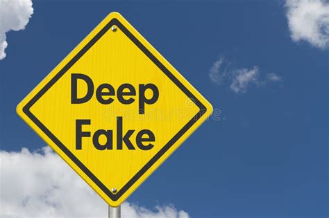 Deep Fake Message On Warning Road Sign With Sky Stock Image Image Of Video Warning 274086295