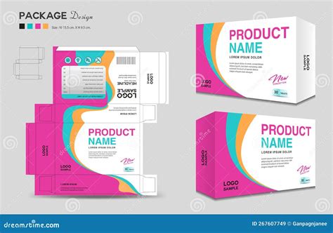 Supplements And Cosmetic Box Design Package Design Template Box Outline Box Packaging Design