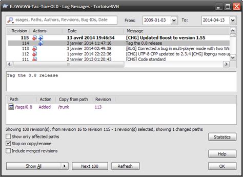 Voir Les Soumissions Depuis Le Dernier Tag Avec TortoiseGit Optimatek
