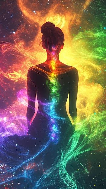 Person Standing In A Meditative Energy Alignment Pose Premium Ai