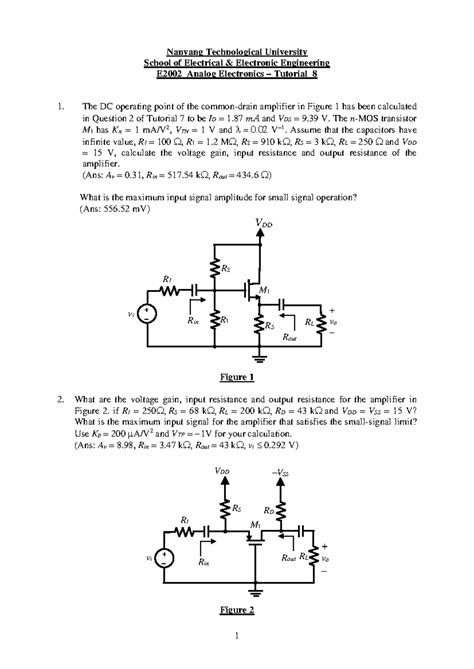Tutorial 8 Sol 1 Nanyang Technological University School Of