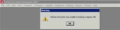 Backup Failed Reckon Community