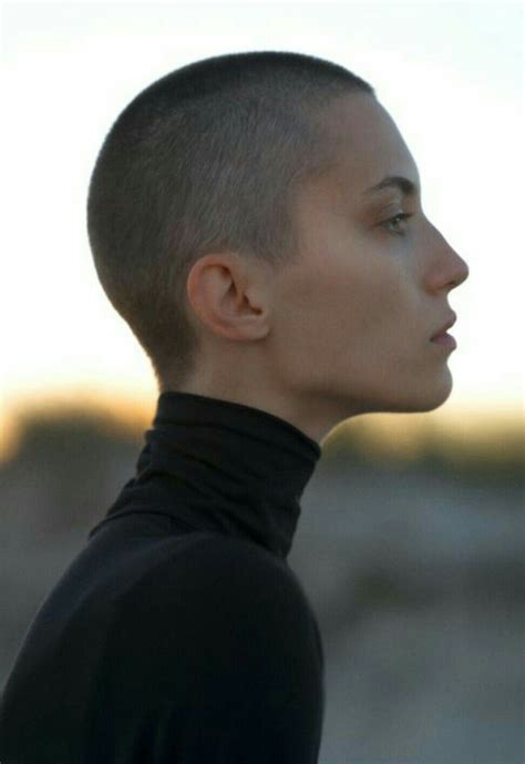 Pin By Plastic Surgery On Baldness Shaved Head Buzzed Hair Bald Girl