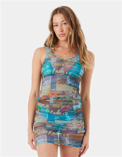 Roxy Postcards From Paradise Mesh Cover Up Dress Multi Tillys