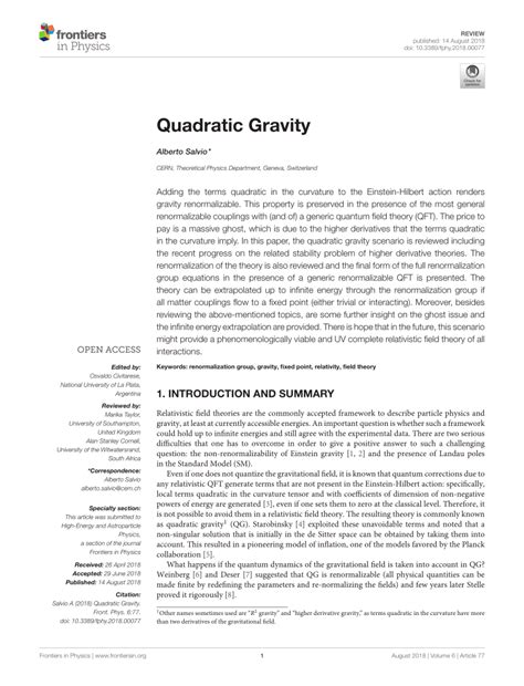 Pdf Quadratic Gravity